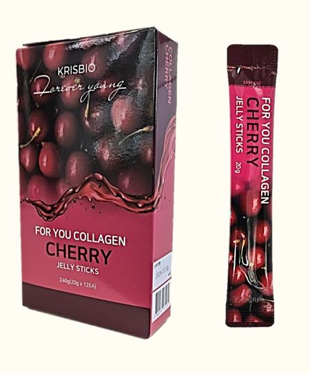 KRISBIO For You Collagen Cherry Jelly Sticks 20g*12ea - Вишневое ...
